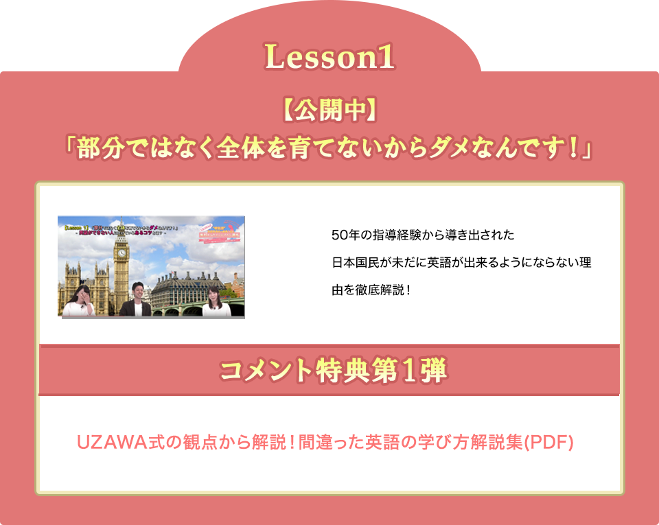 UZAWA式“暗記型”英語習得無料オンラインレッスン講座